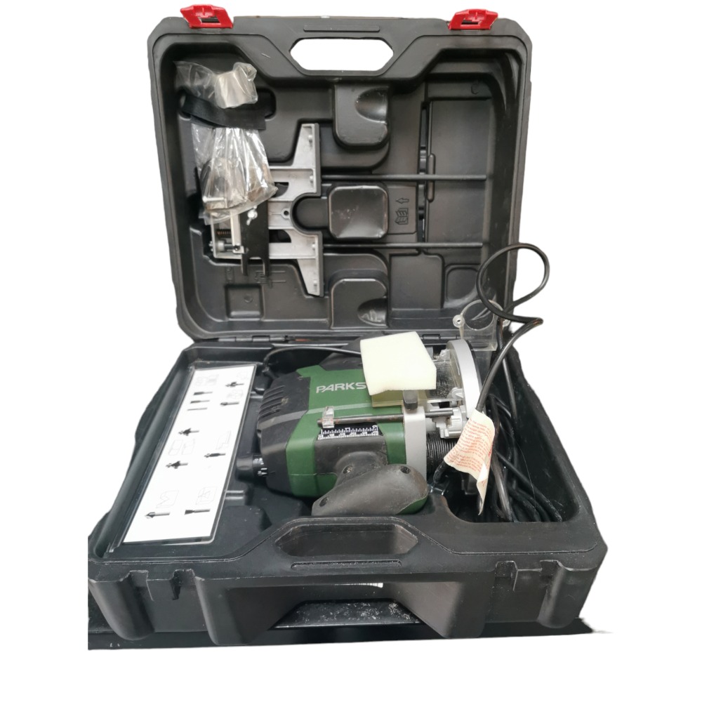 Pre-owned Parkside Router 1300 watts with 10pc HM router cutter set ...